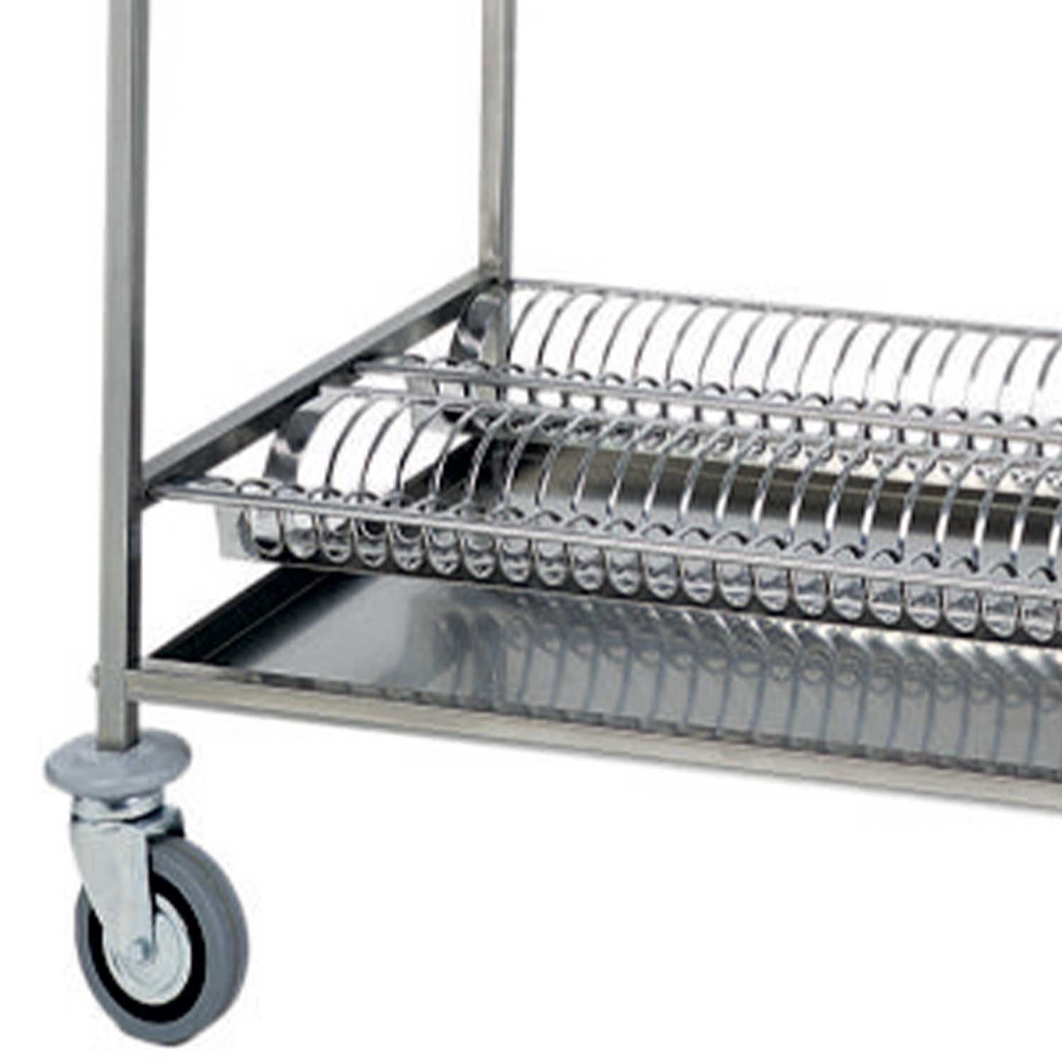 Carucior cu 3 planuri, inox, 4 roti pivotante, 1100x620x1340hmm