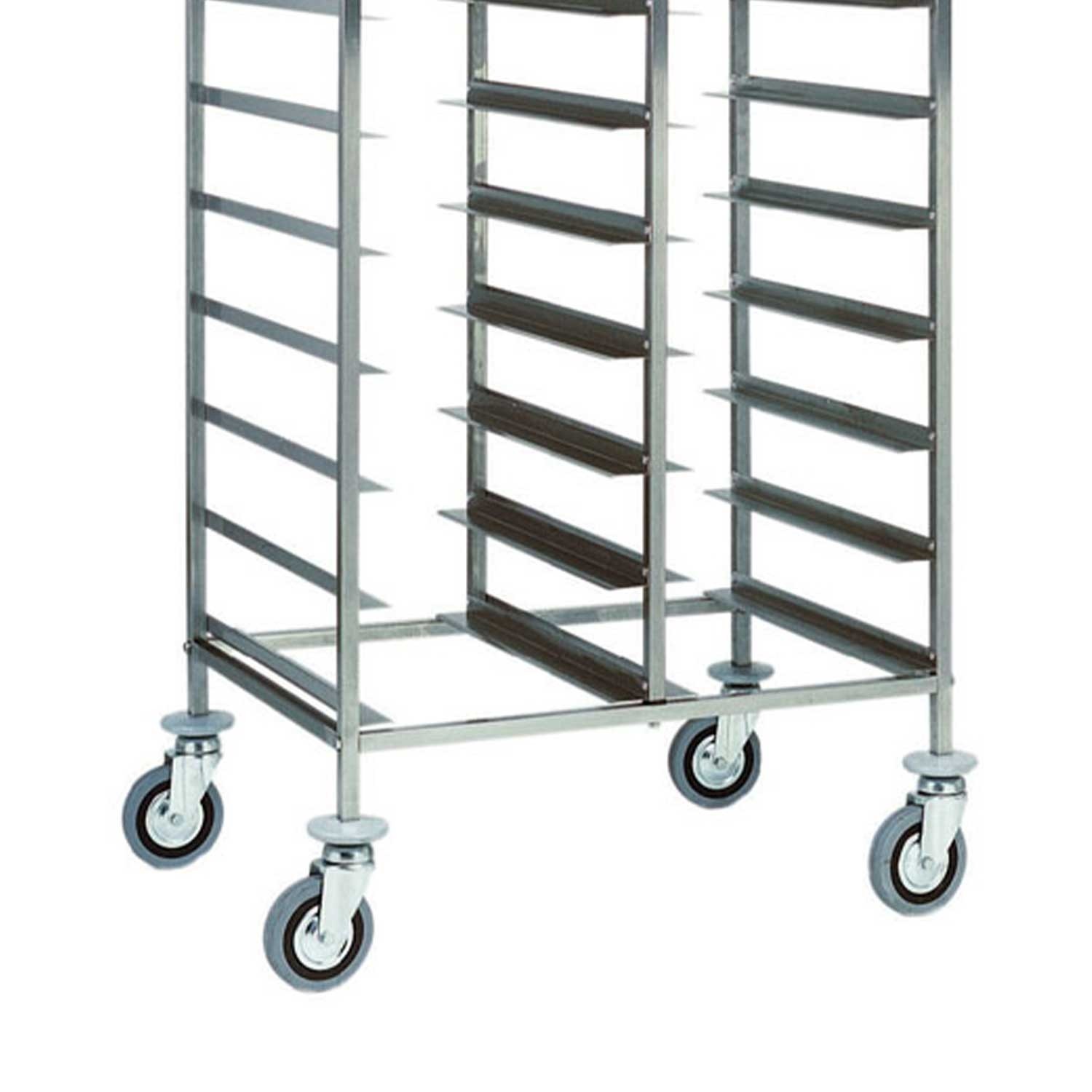 Carucior pentru tavi GN1/1, 20 tavi, 4 roti, amortizor cauciuc