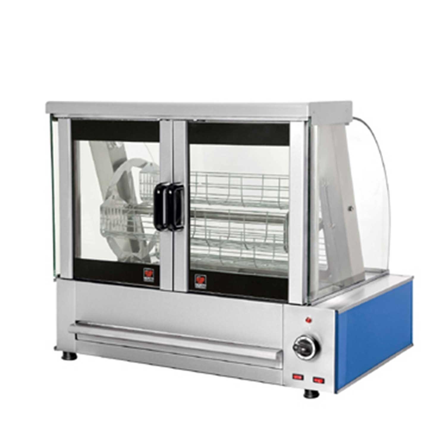 Rotisor electric rotativ, geam curb, 5.4 kW, 4 cosuri, 12-16 pui